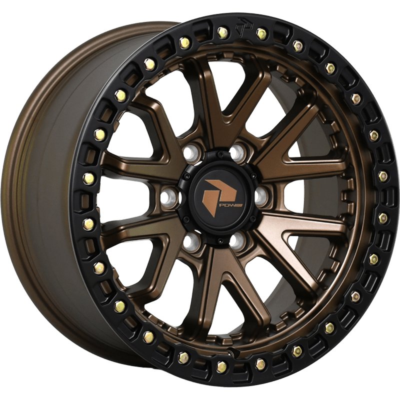 PDW DOMINATOR Bronze centre Black Lip Wheel - 17" x 8.5" 6/139.7 40