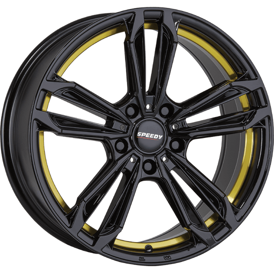 Speedy Wheels REDBACK PIANO BLACK/GOLD UNDERCUT Wheel - 16" x 7" 5/114 ...