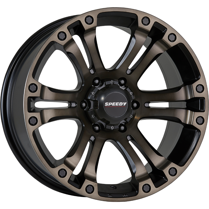 Speedy Wheels INTERCEPTOR SATIN BLACK/PEWTER Wheel - 17" x 9" 6/139.7 ...