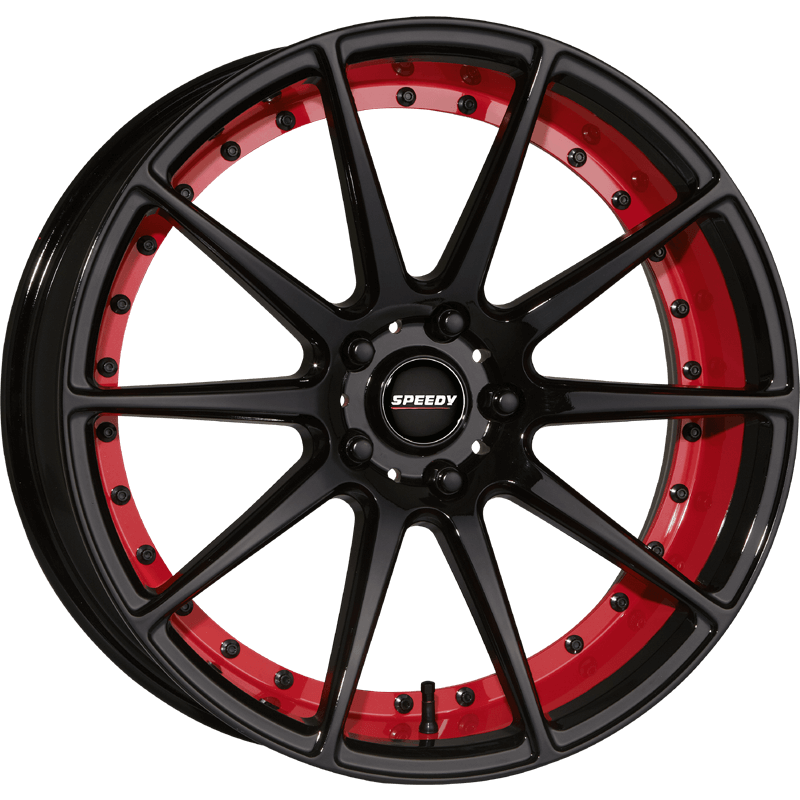 Speedy Wheels TRACK GLOSS BLACK/ANODE RED Wheel - 20" x 10" 5/120 44