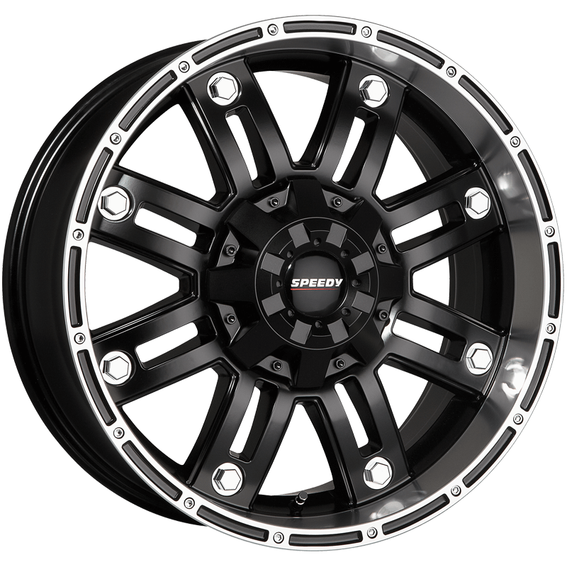 Speedy Wheels BEAST SATIN BLACK/SATIN MACHINED Wheel - 18" x 9" 6/139.
